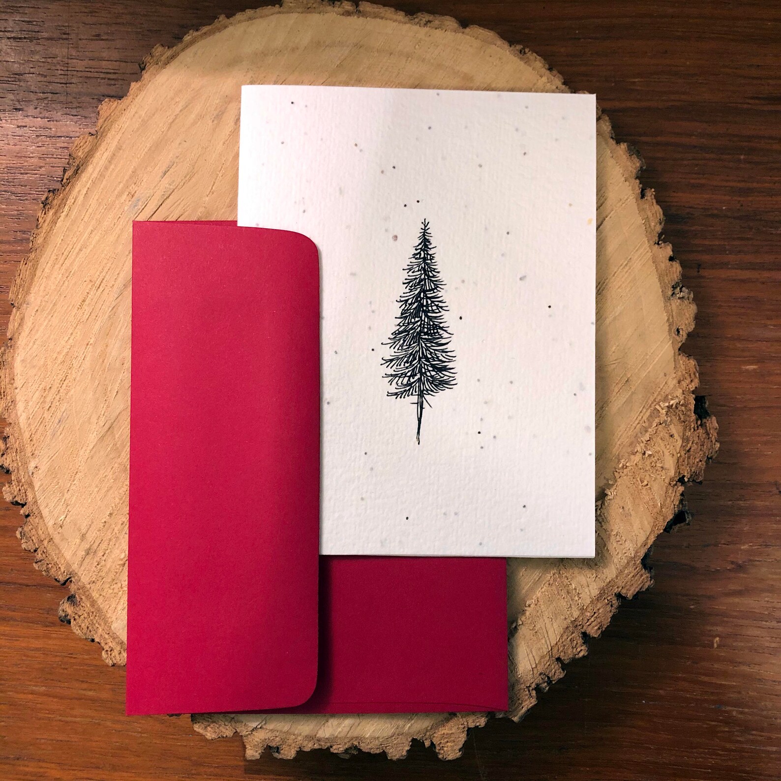 Pine Tree Card With Plantable Wildflower Seed Paper - Etsy
