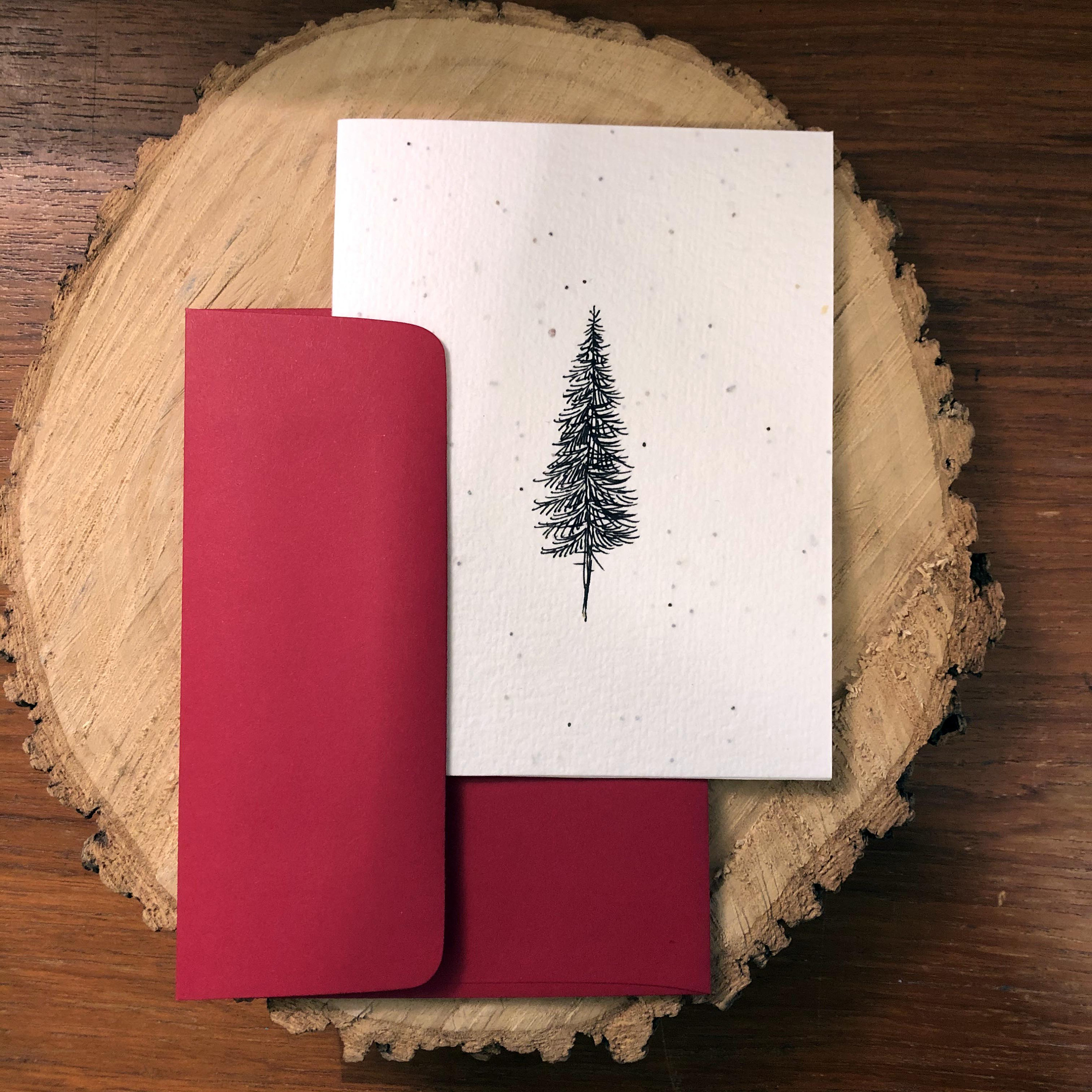 Pine Tree Card With Plantable Wildflower Seed Paper - Etsy