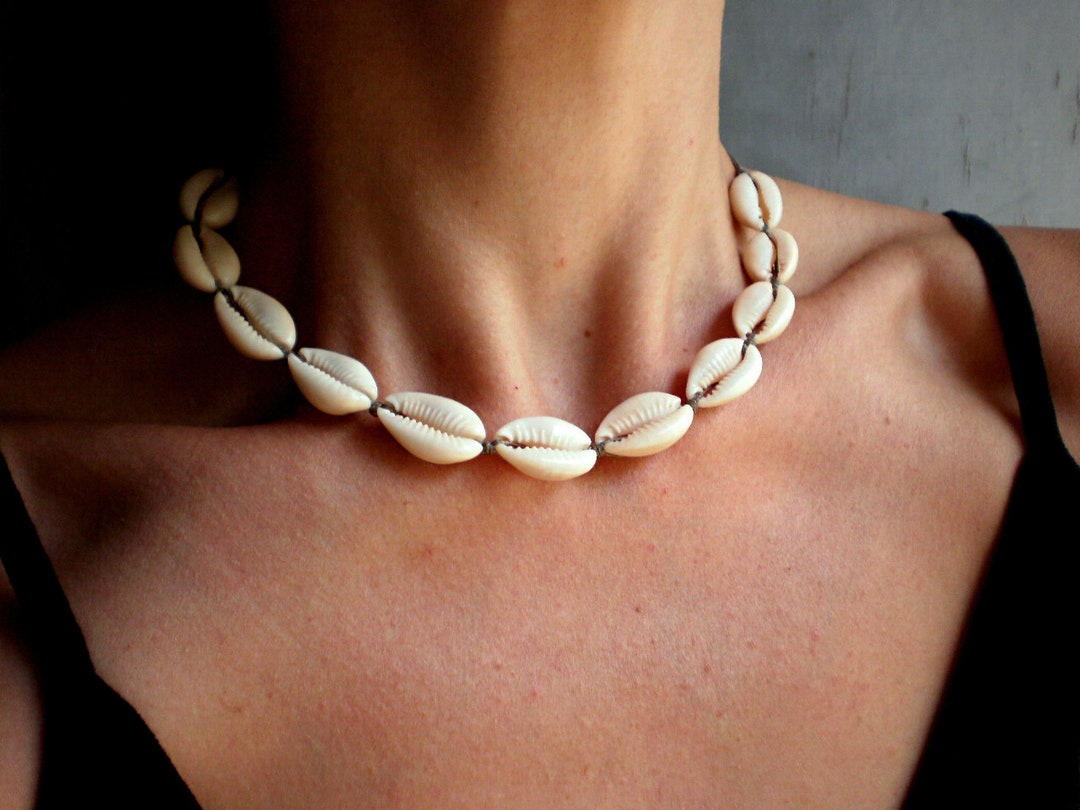 Shell Necklace. Seashell Choker. Puka Shell Jewelry. Bridesmaids Gift ...