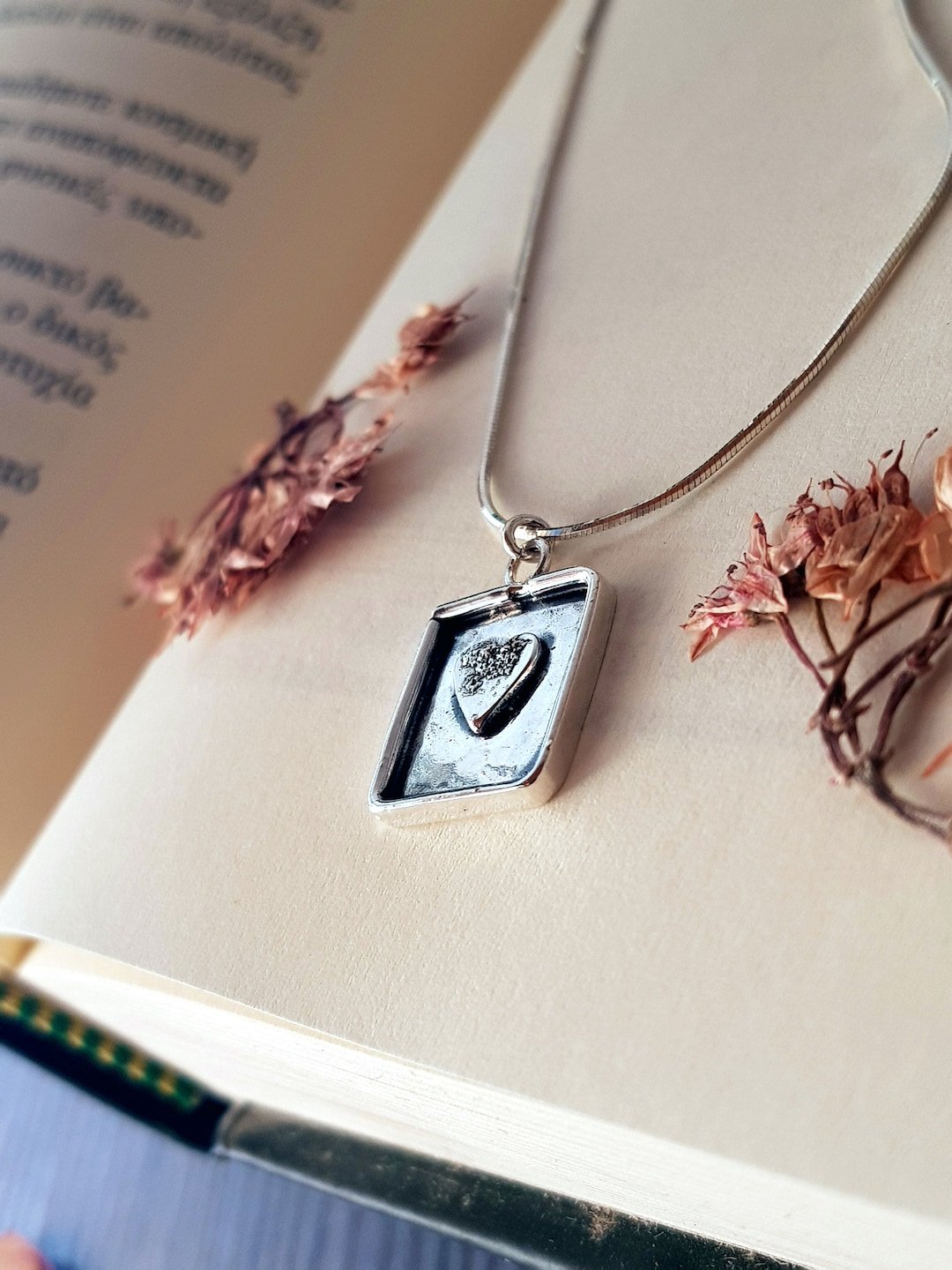 Square Medallion Necklace Sterling Silver - Etsy