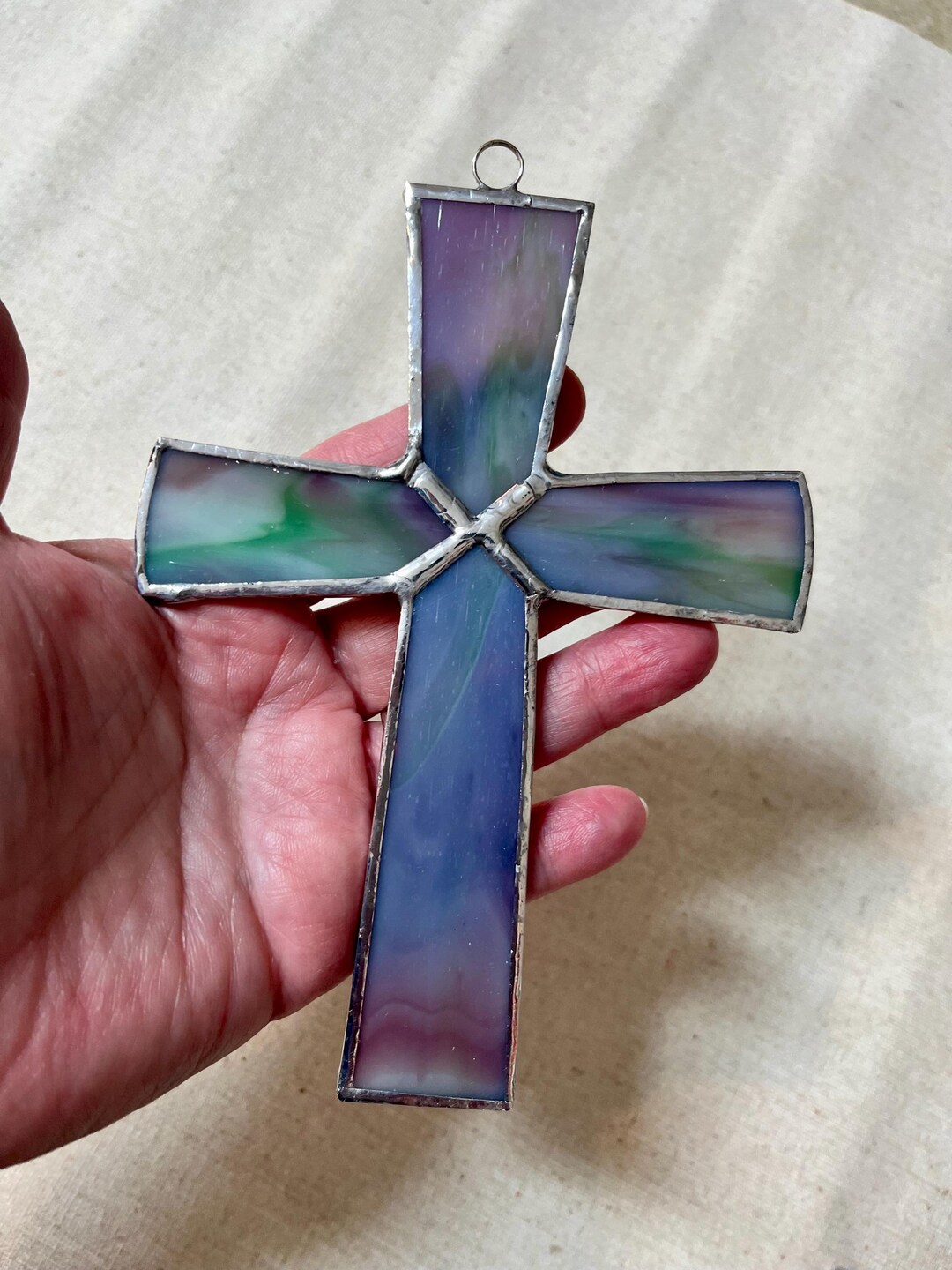 Stained Glass Cross Suncatcher - Etsy
