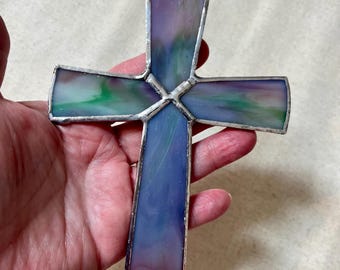 Stained Glass Cross Suncatcher - Etsy