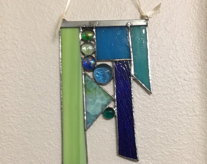 Abstract Stained Glass Suncatcher - Etsy