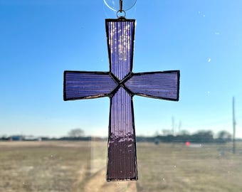 Stained Glass Cross Suncatcher - Etsy