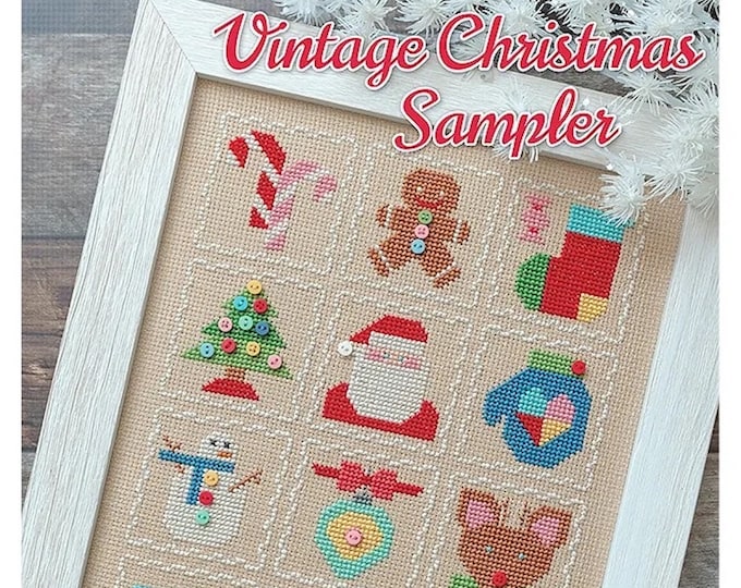 Vintage Christmas Sampler Cross Stitch Pattern - Etsy Denmark