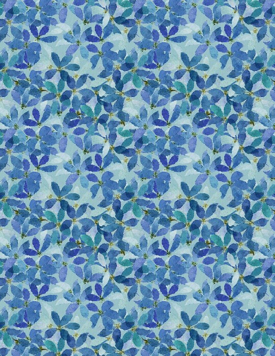 Sunlit Serenade- Blue Medium Floral: Sold by the 1/2 Yard - Etsy