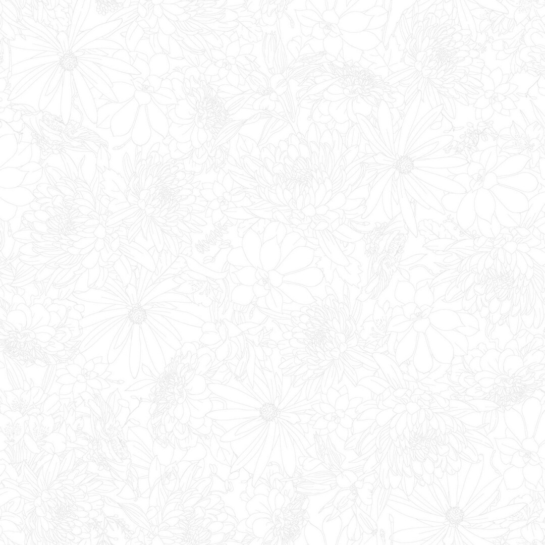 Solitaire- Ultra White Blossom: Sold by the 1/2 Yard - Etsy