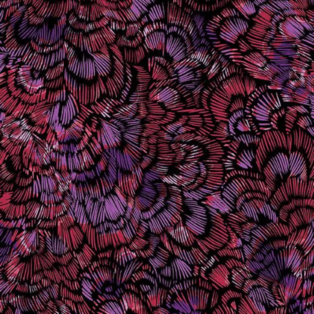Circle of Butterflies- Purple/multi Fresca Pearl: Sold by the 1/2 Yard ...