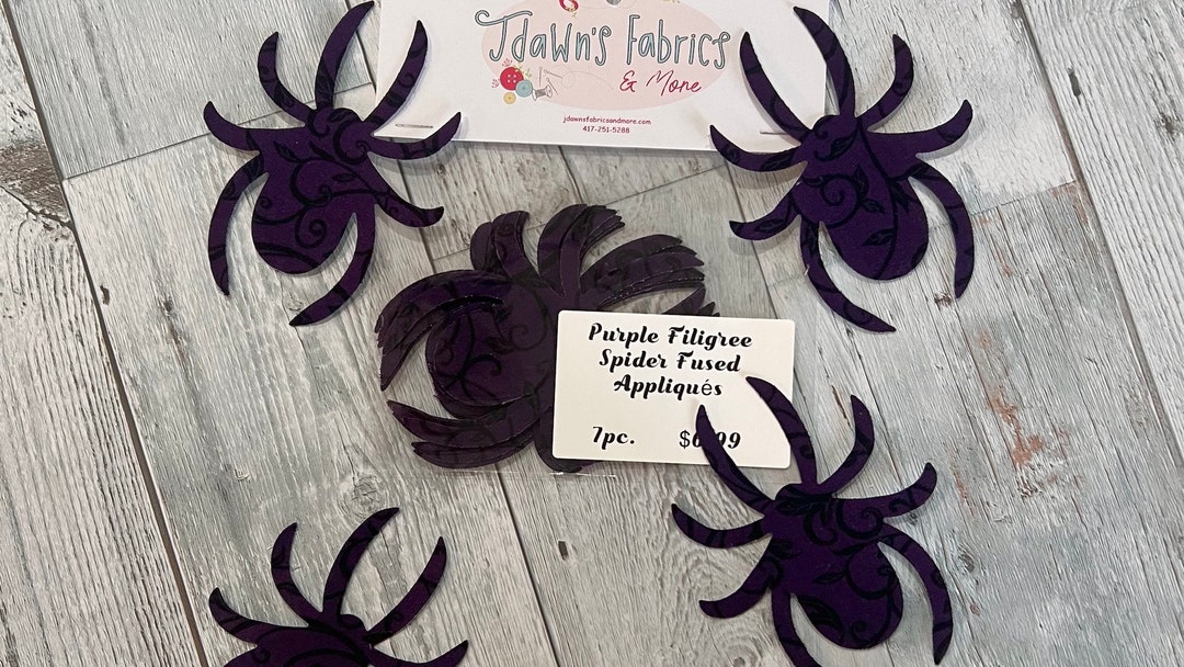 Purple Filigree Spider Fused Appliques: Choice of Quantity - Etsy