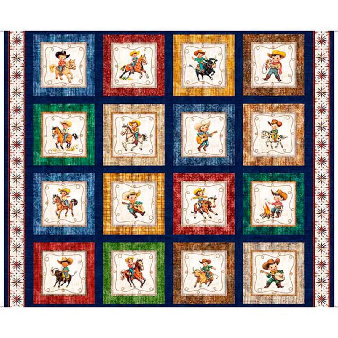 Yippie Ki Yay! Multi Cowboy and Cowgirl 36" Patch Panel: Sold by the ...