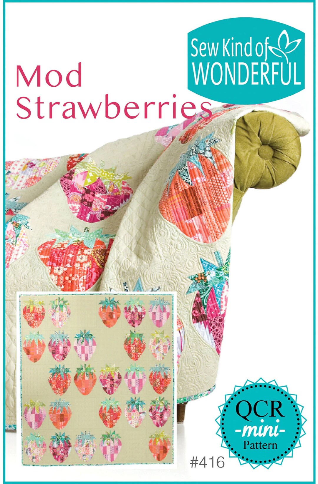 Mod Strawberries QCR Mini Quilt Pattern - Etsy