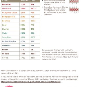Prim Stitch Series No. 2- Joy & Contentment Cross Stitch Pattern - Etsy
