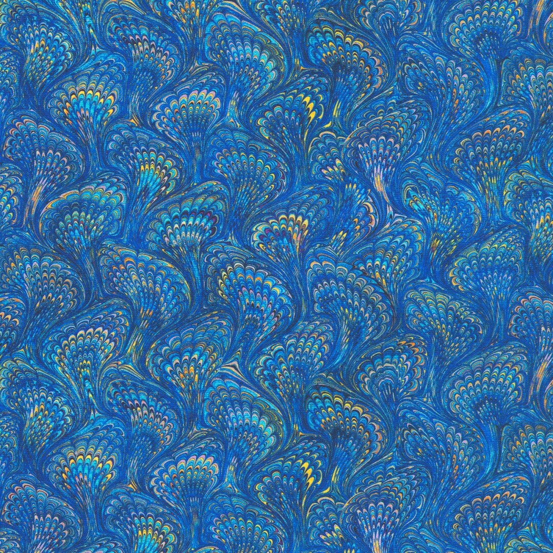 Library of Rarities- Indigo Marbled Endpaper: Sold by the 1/2 Yard. - Etsy