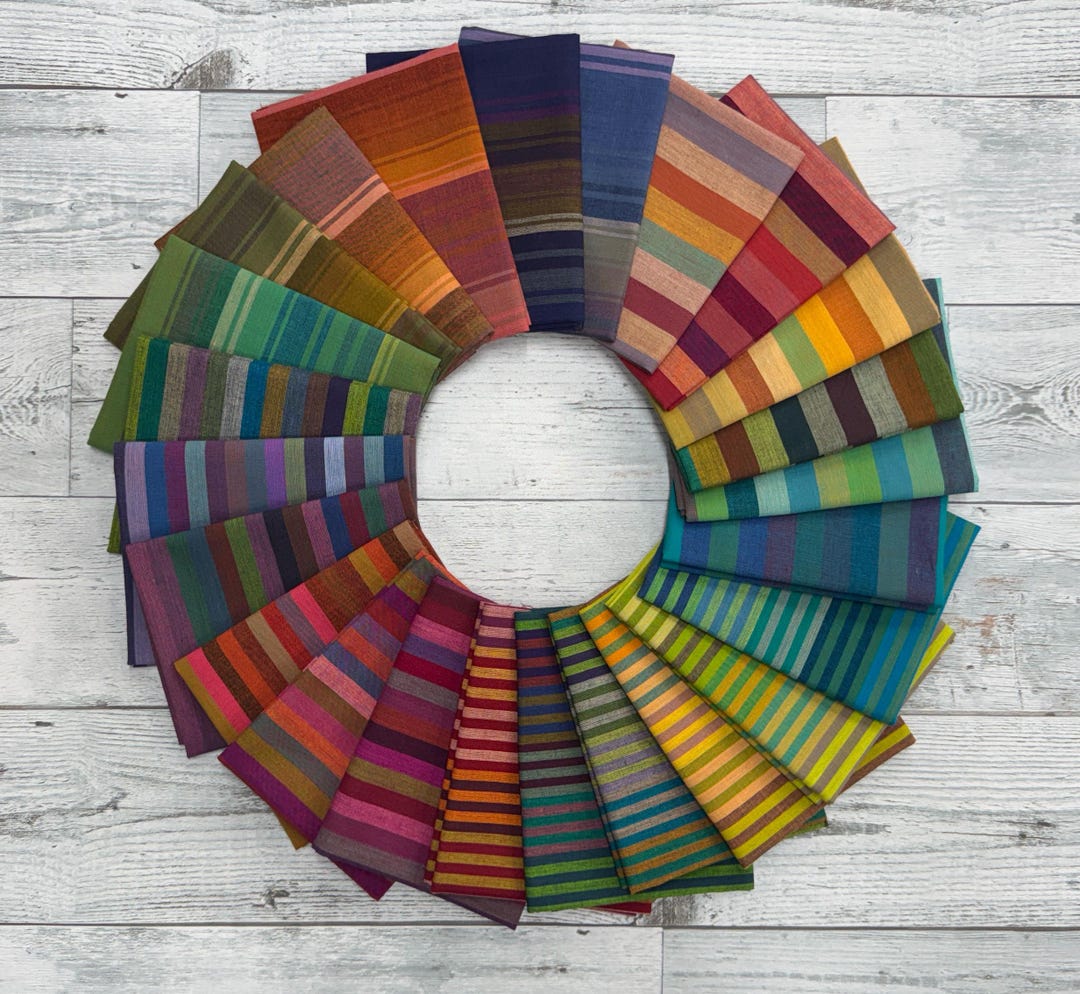 Kaffe Fassett Shot Cotton Woven Stripes- 24pc Shop Assembled Fat ...