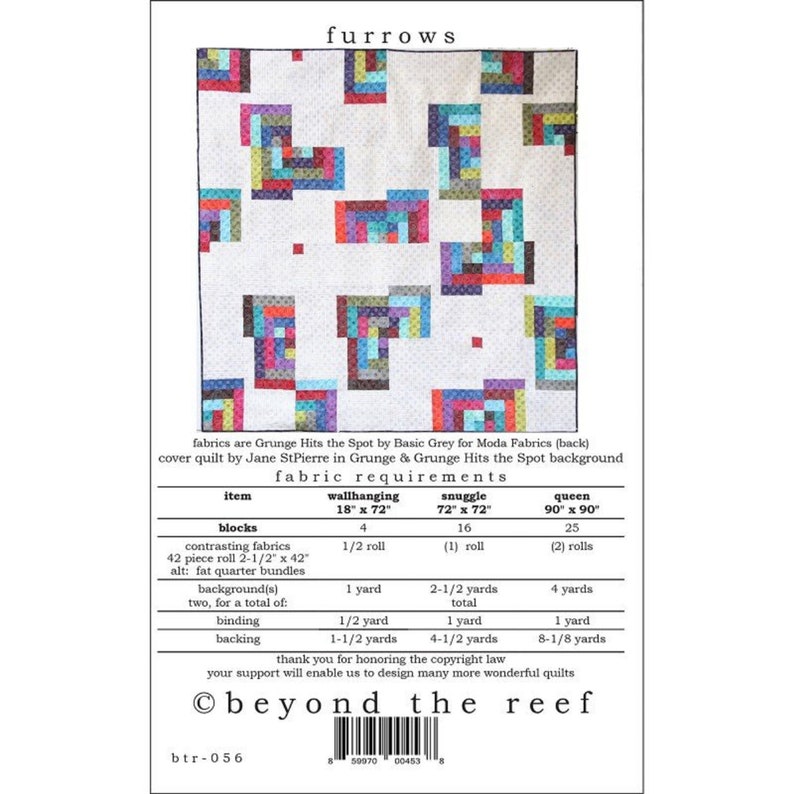 Furrows Quilt Pattern - Etsy