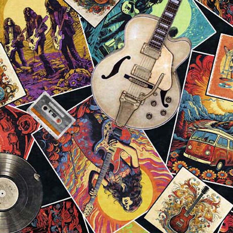 Rock and Roll Fabric - Etsy