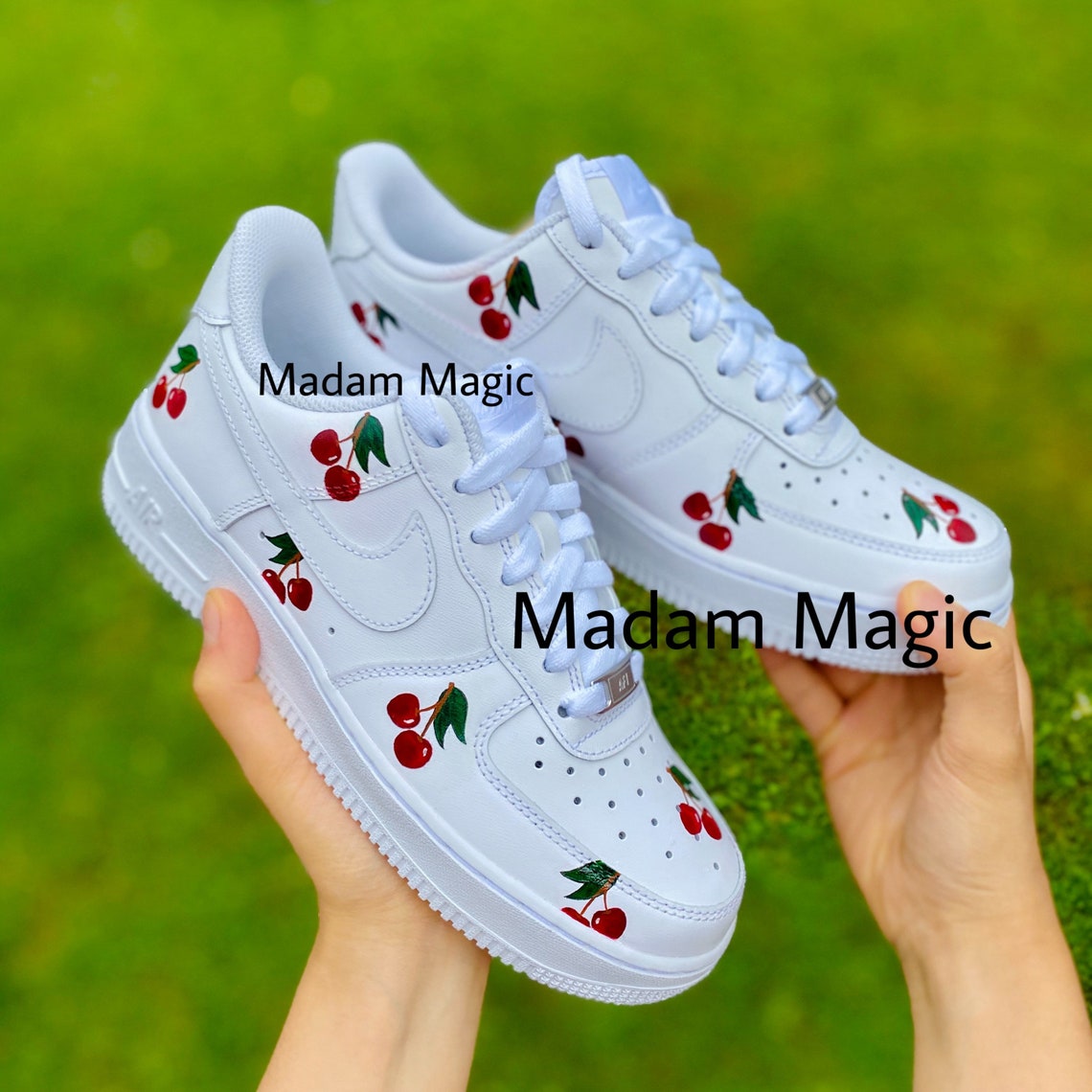 Hand Painted Custom Air Force 1 Low Cherry AF1 Customized Made to Order ...