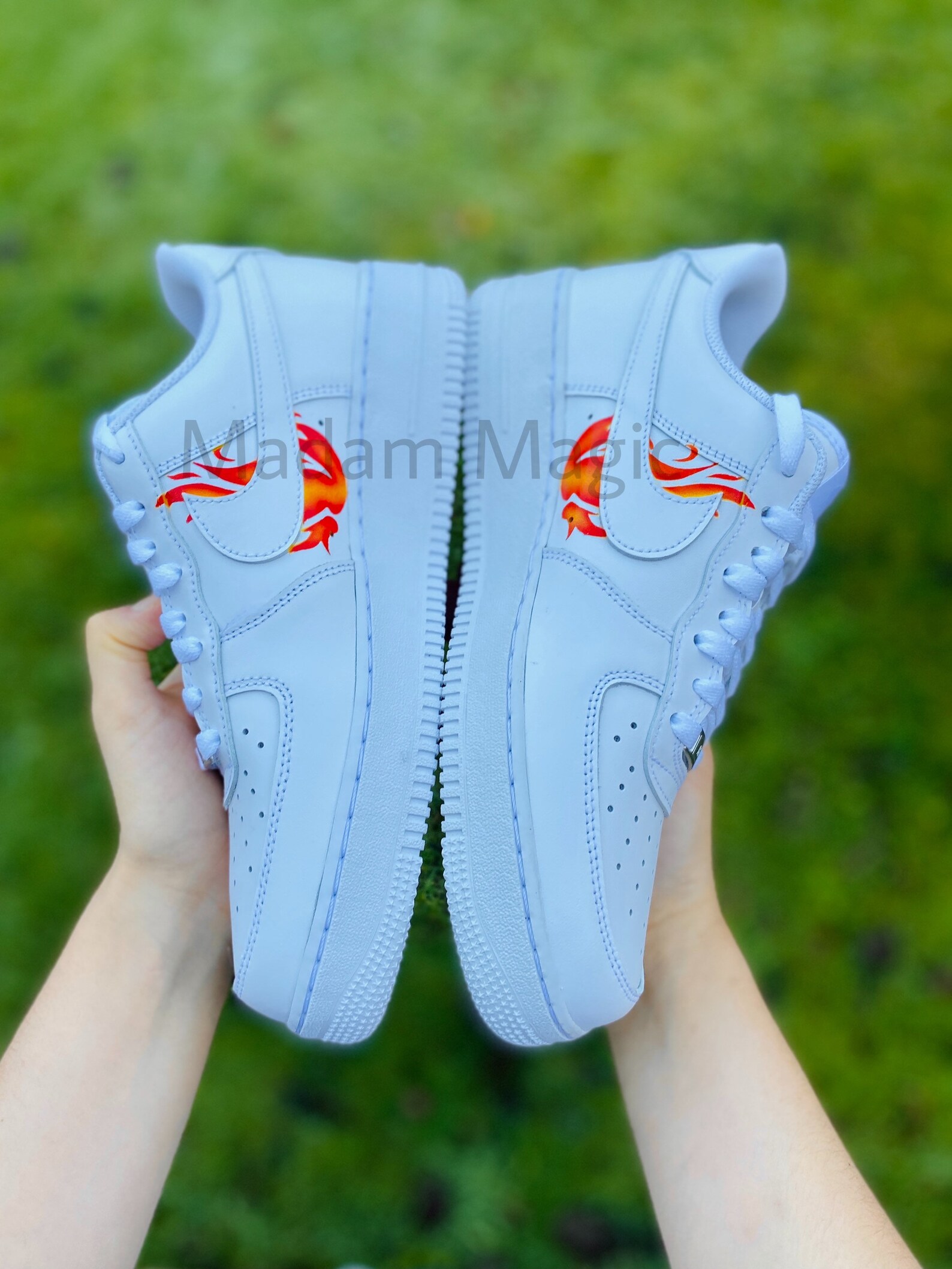 Hand Painted Custom Air Force 1 Low Fire Flame AF1 Customized - Etsy