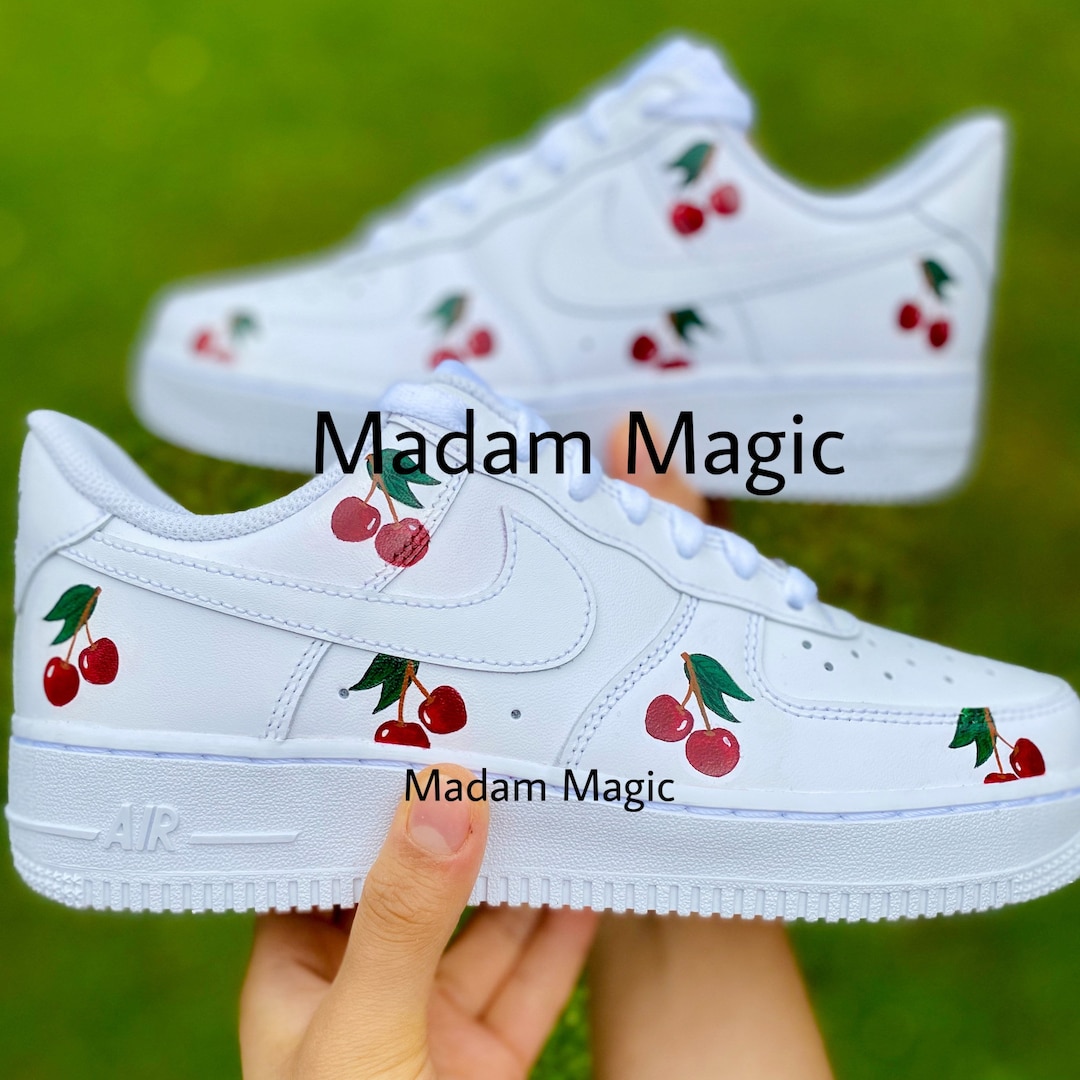 Hand Painted Custom Air Force 1 Low Cherry AF1 Customized Made to Order ...