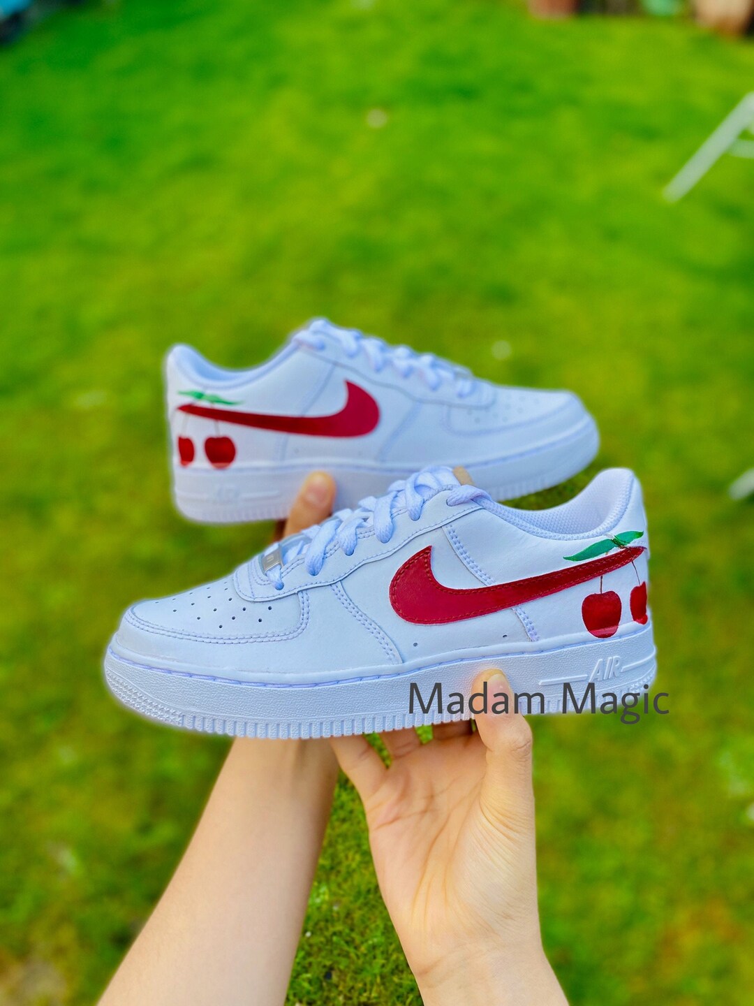 Hand Painted Custom Air Force 1 Low Cherry AF1 Customized Made to Order ...