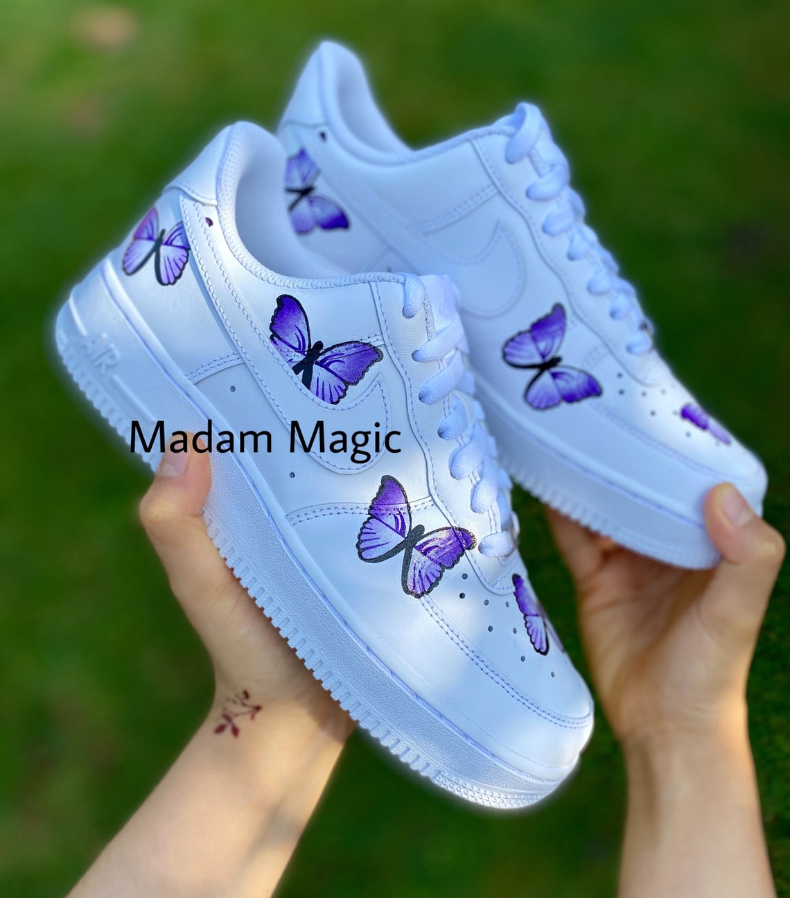 Hand Painted Custom Air Force 1 Low Purple Butterfly AF1 - Etsy