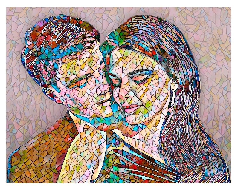 Custom Mosaic Portrait, Pop Art Colorful Portrait, Custom Mosaic Gift ...