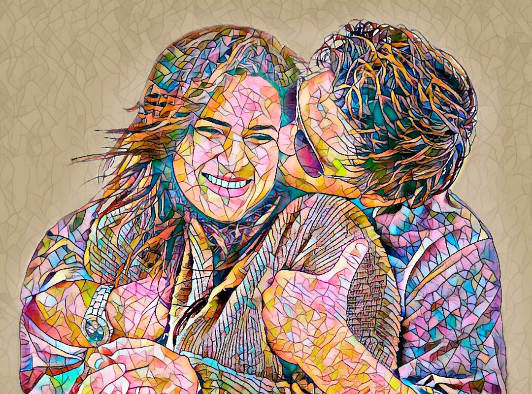 Custom Mosaic Portrait, Pop Art Colorful Portrait, Custom Mosaic Gift ...