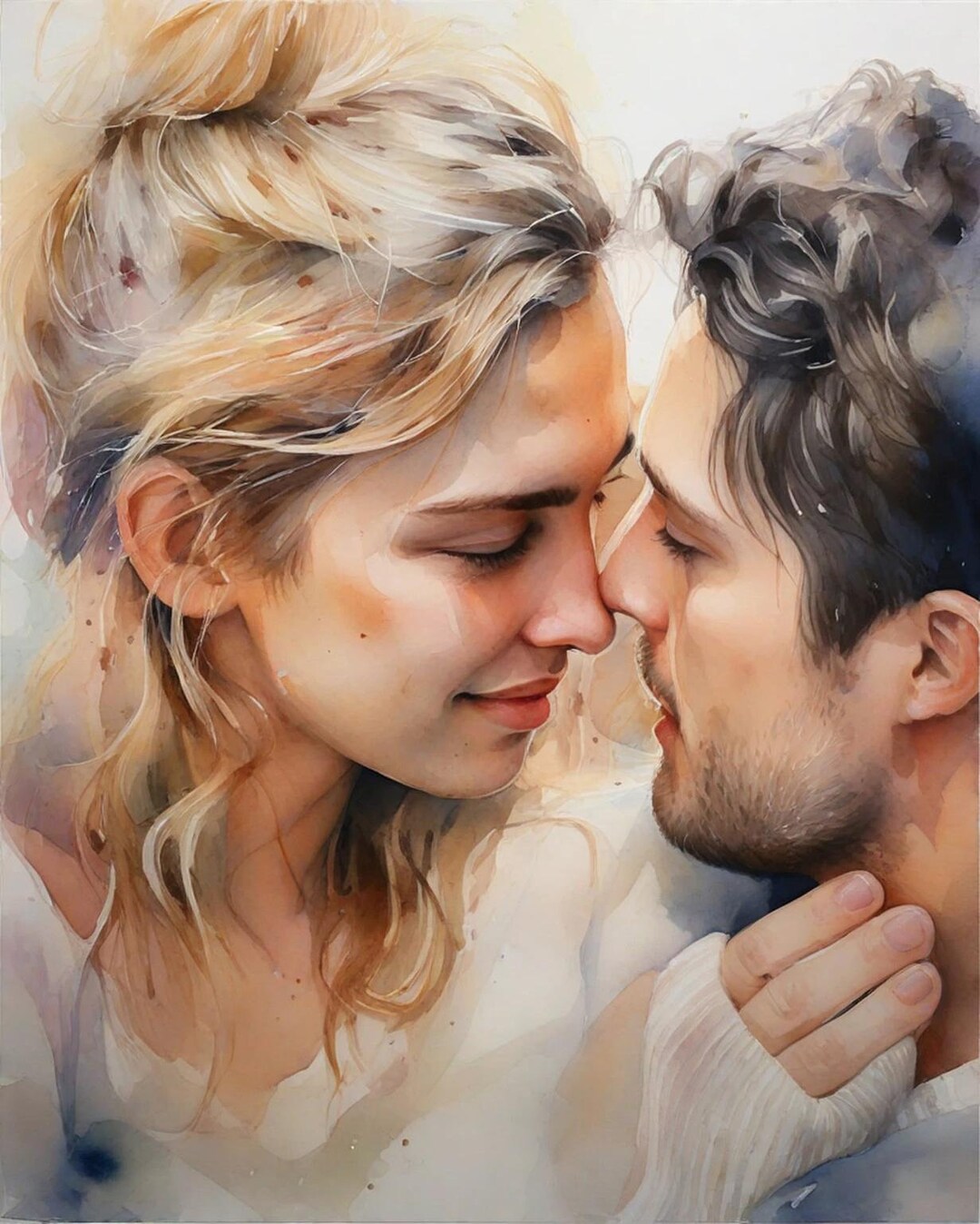 Custom Couple Portrait, Commission Watercolor Portrait, Personalized ...