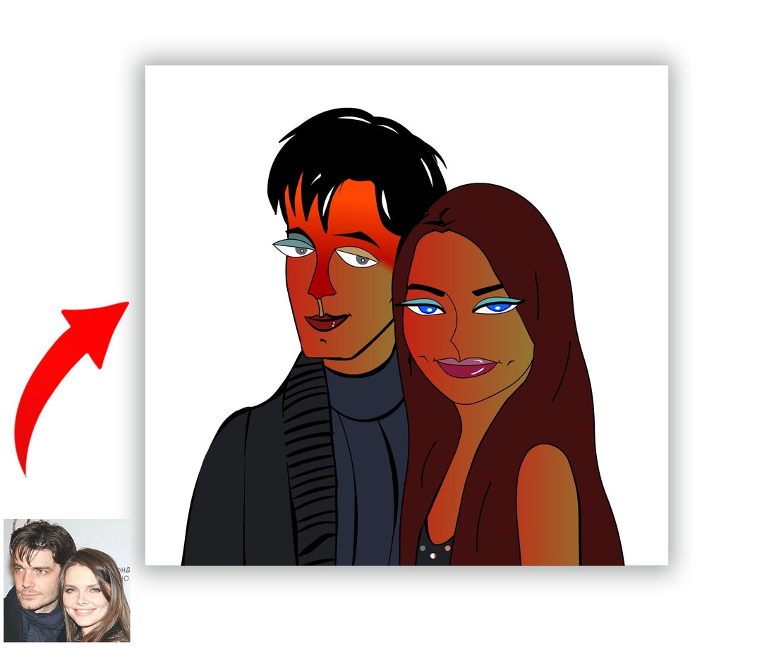 Custom Cartoon Portrait Cartoon Couple Portrait Digital - Etsy