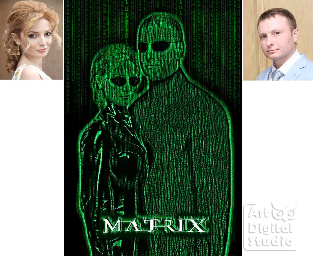 Custom Character Portrait in Matrix Style, Matrix Character Portrait ...