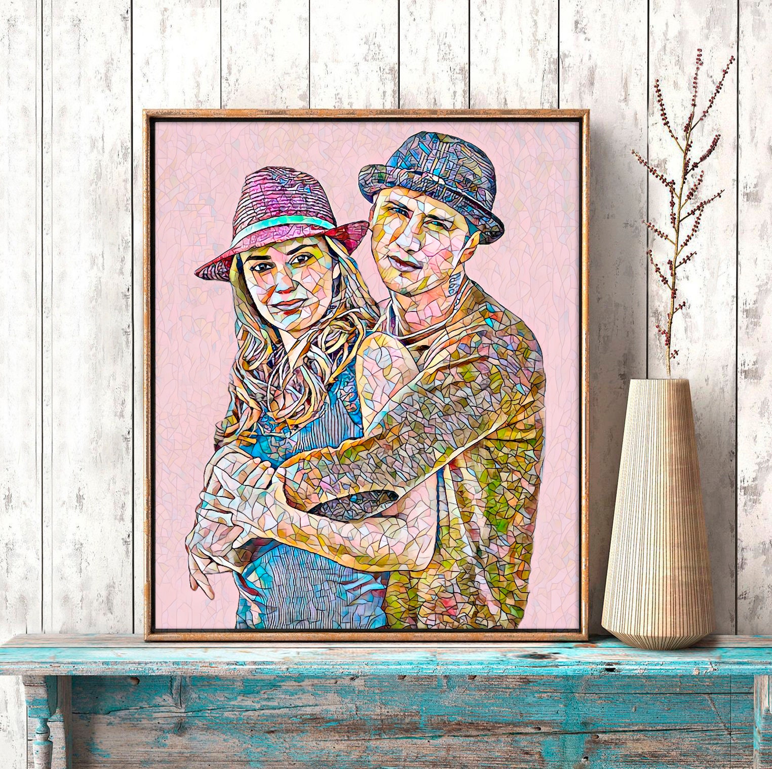 Custom Mosaic Portrait, Pop Art Colorful Portrait, Custom Mosaic Gift ...