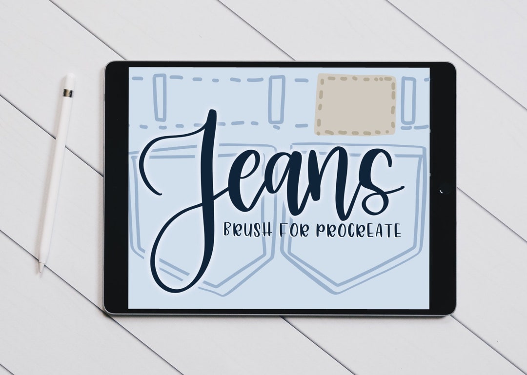 Jeans Calligraphy Procreate Brush | Instant Download | Procreate Brush ...