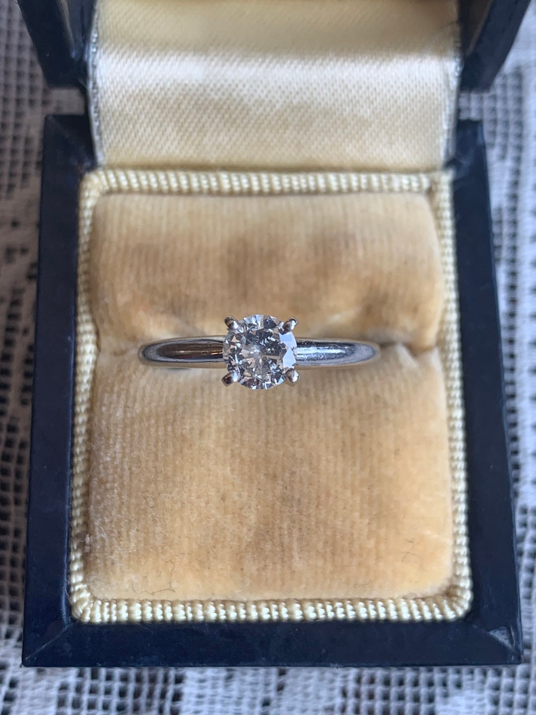 0.5 Carat Diamond Solitaire Ring // 14K White Gold - Etsy