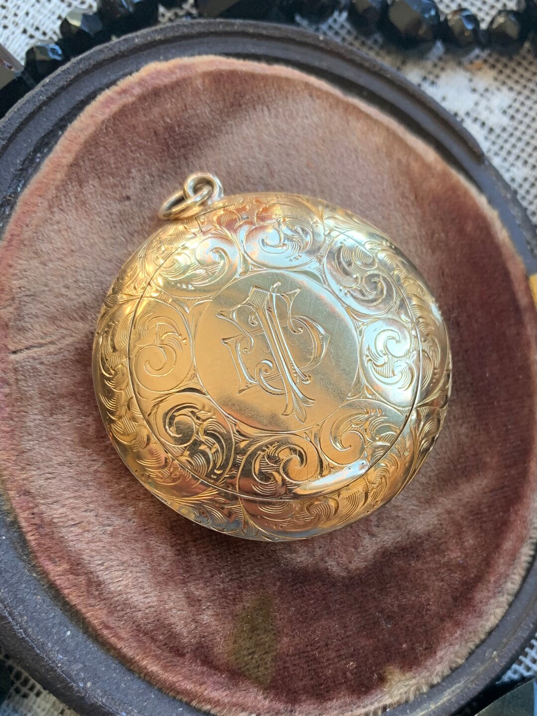 Monogrammed 14k forget Me Not Victorian Era Memorial Hair Locket ...