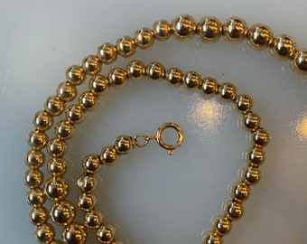 Vintage 14k Gold Bead Necklace - Etsy