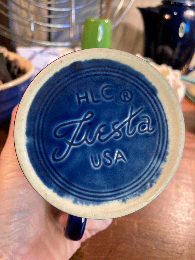 Fiestaware Coffee Mug in Cobalt Blue Featuring a Classic Art Deco ...