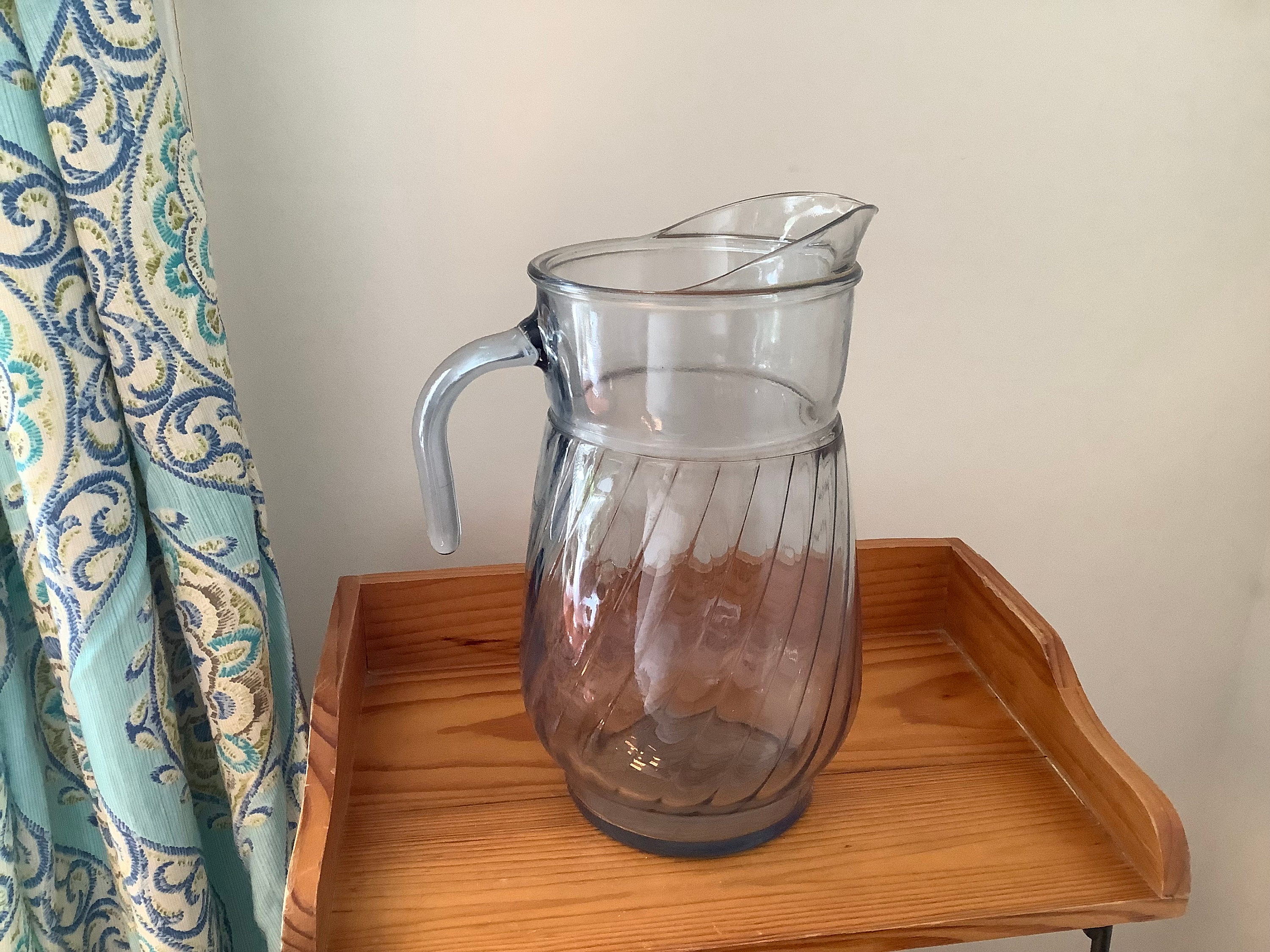 Vintage Anchor Hocking Misty Blue Swirled Ribbed Glass Pitcher - Etsy