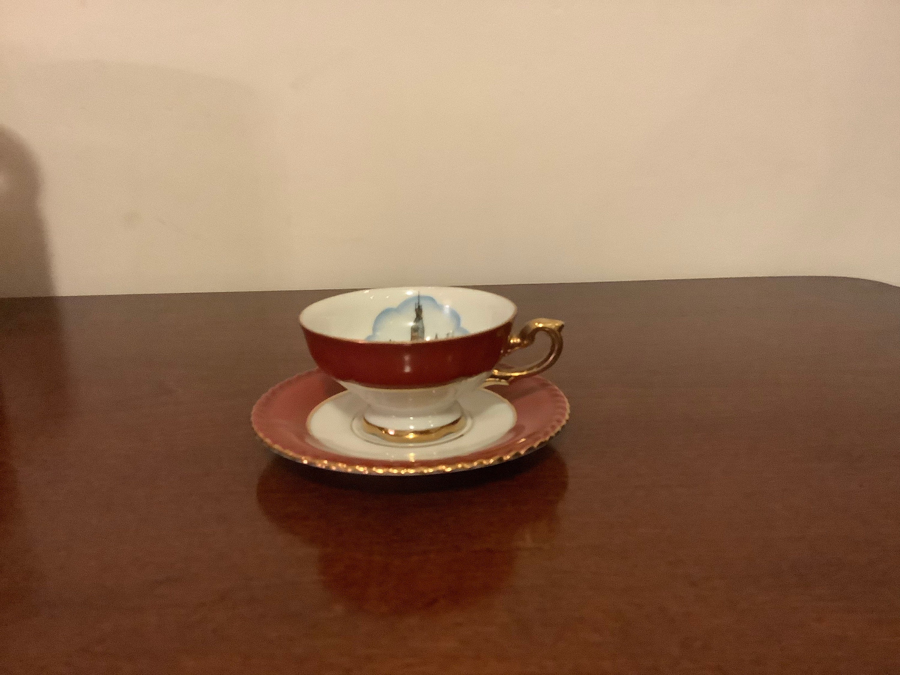 Vintage Handgemalt Bavaria Tea Cup & Saucer: Hamburg-rathaus Gold Trim ...
