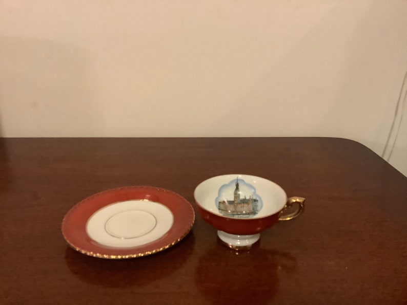 Handgemalt Bavaria RW Vintage Tea Cup and Saucer With Etched Gold Trim ...