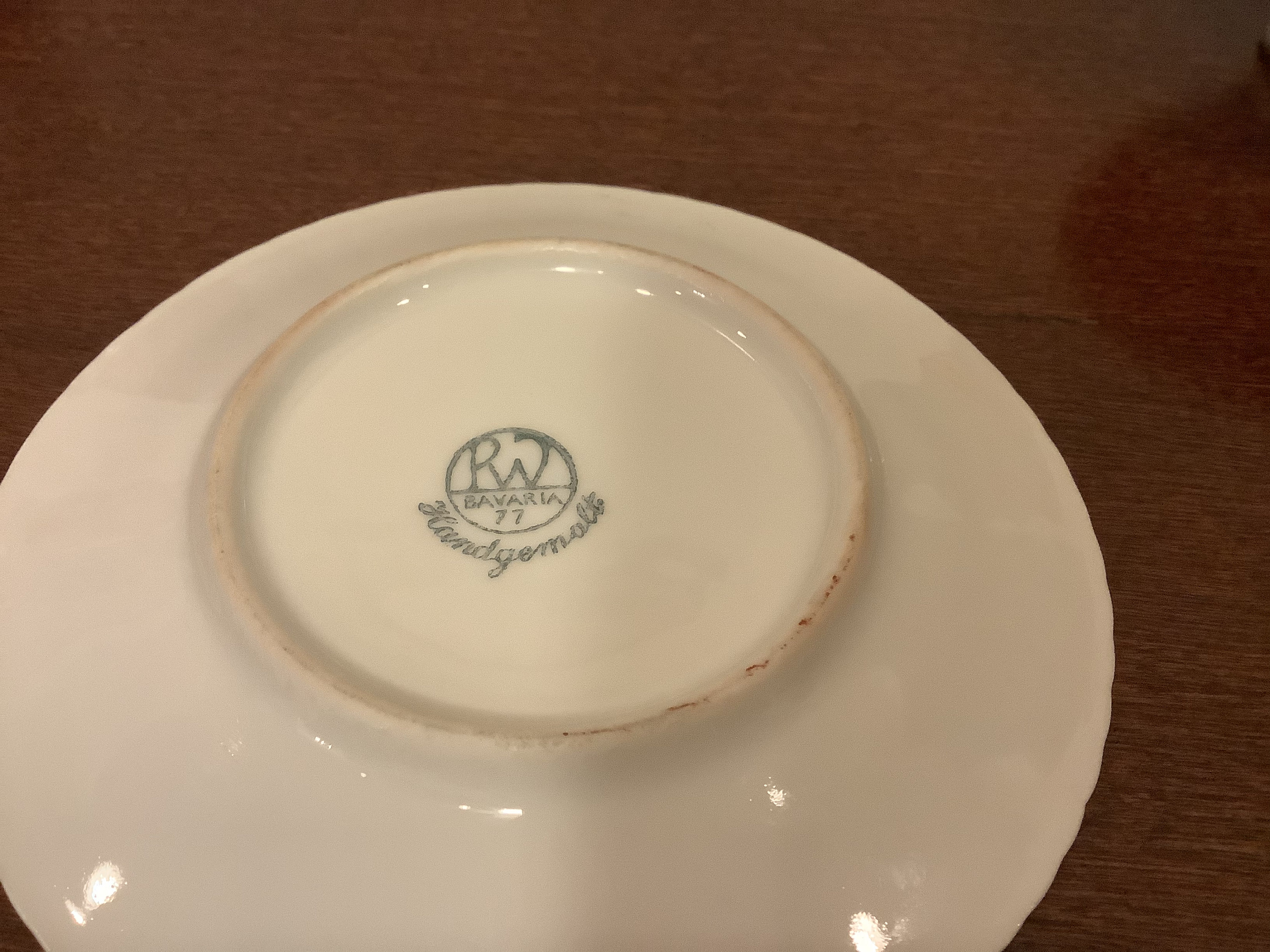 Handgemalt Bavaria RW Vintage Tea Cup and Saucer With Etched Gold Trim ...