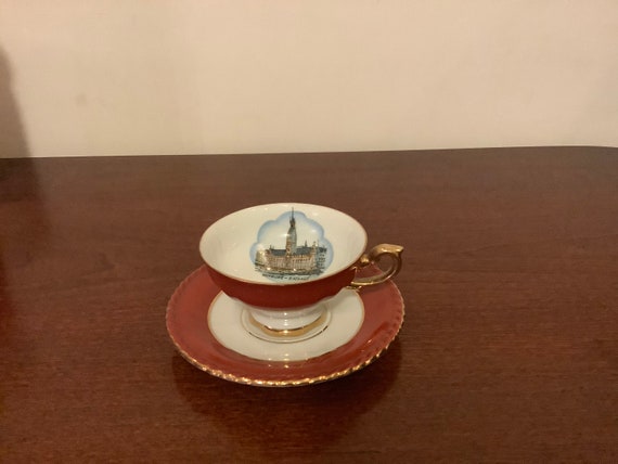 Handgemalt Bavaria RW Vintage Tea Cup and Saucer With Etched | Etsy