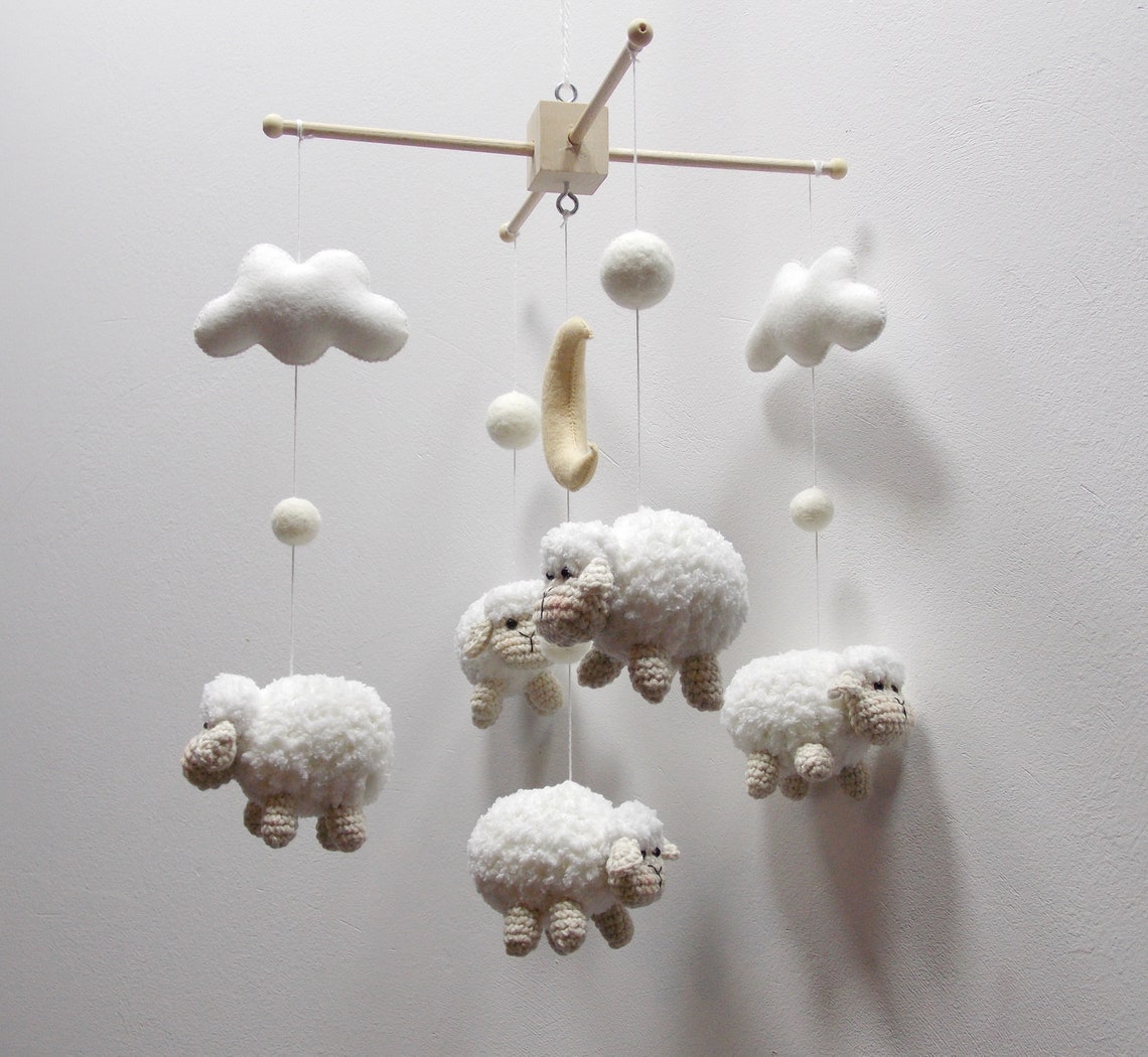 Sheep Mobile/sheep Baby Mobile/crochet Sheep Mobile/ Amigurumi - Etsy