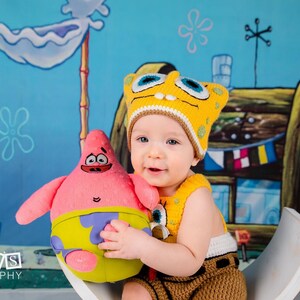 Spongebob Costume,photo Props Costume,babys'cloting, Crochet Hat ...