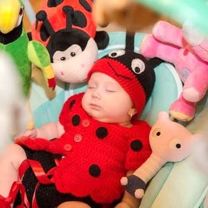 LADYBUG Costume,baby Girls'clothing,photo Props Costume, Crochet Hat ...