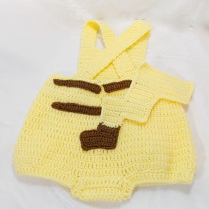 Pikachu Set,pikachu Costume,pikachu Hat,overalls Crochet,crocheted ...