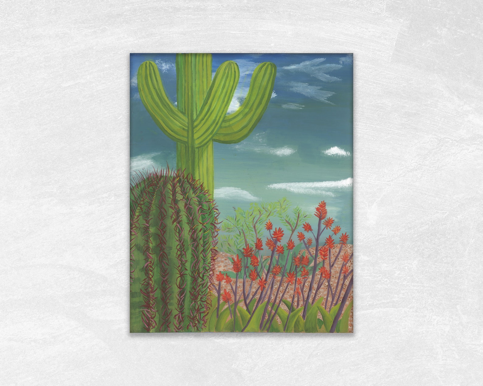 Southwest Cactus Art Print Western Cacti Wall Art Saguaro - Etsy