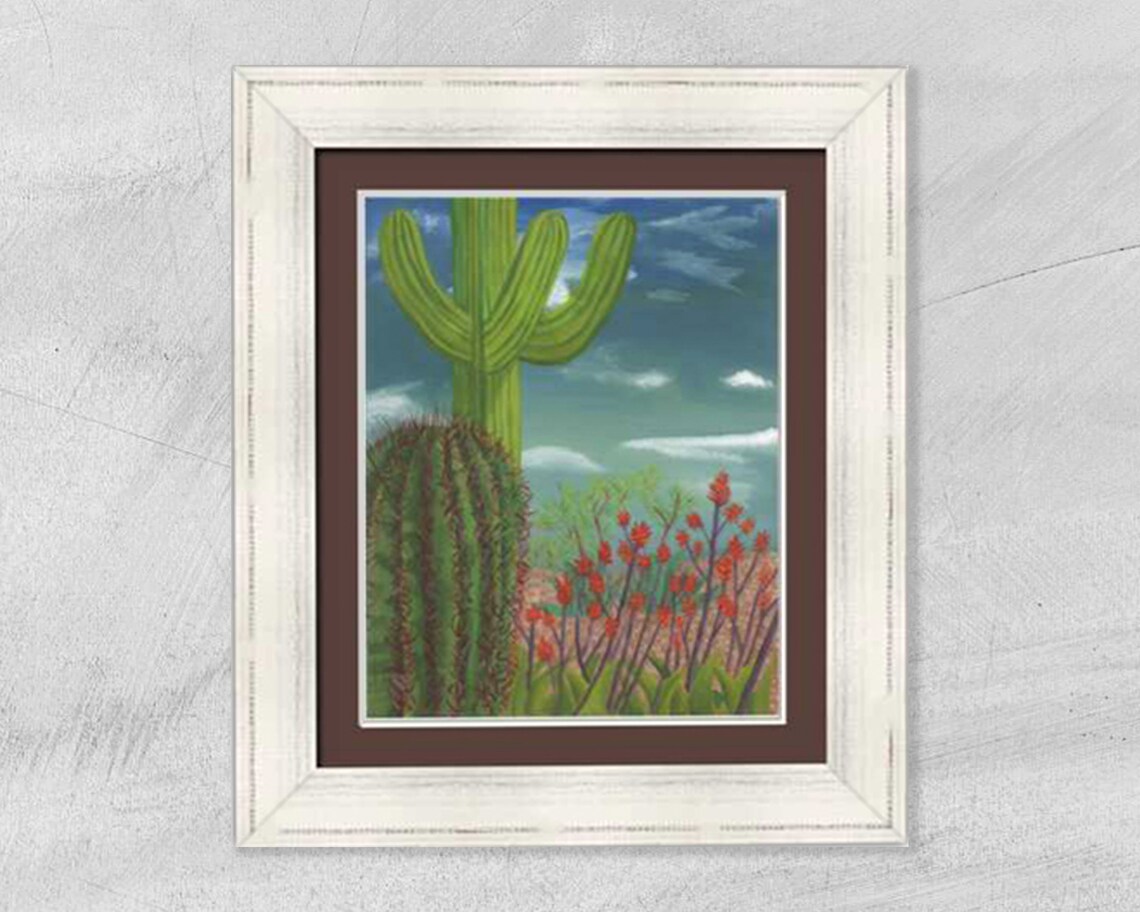 Southwest Cactus Art Print Western Cacti Wall Art Saguaro - Etsy