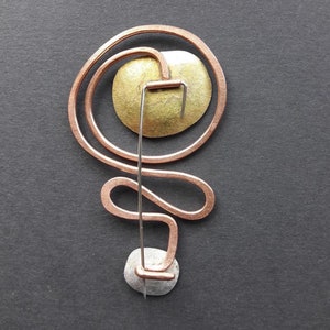 Abstract Brooch, Metalwork, Copper, Brass, Brooch, Jewellery, Handmade ...