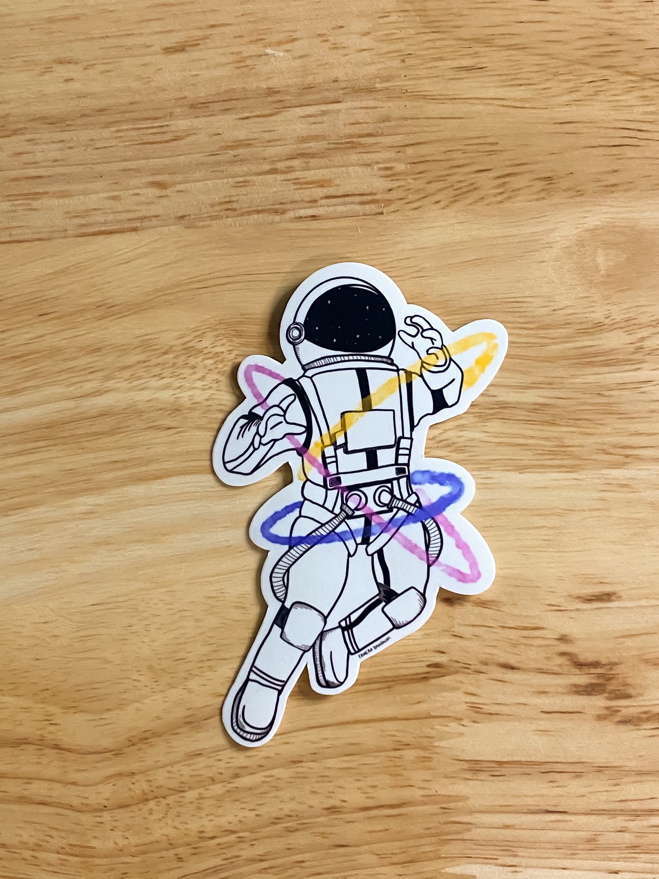 Subtle Pride Astronaut Vinyl Sticker Waterproof Water Bottle | Etsy