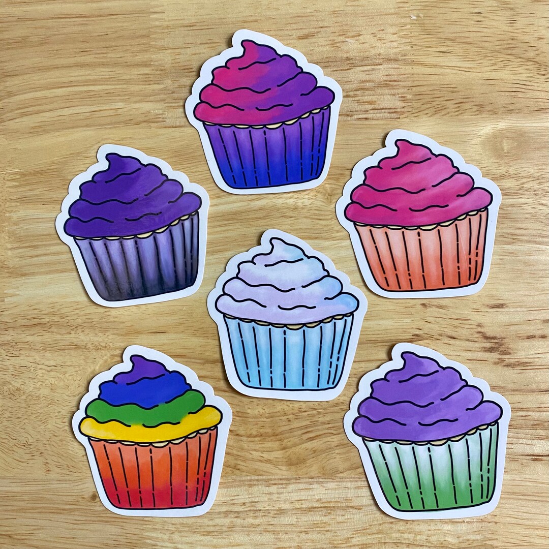 Subtle Pride Cupcake Vinyl Sticker Waterproof Water Bottle Sticker - Etsy